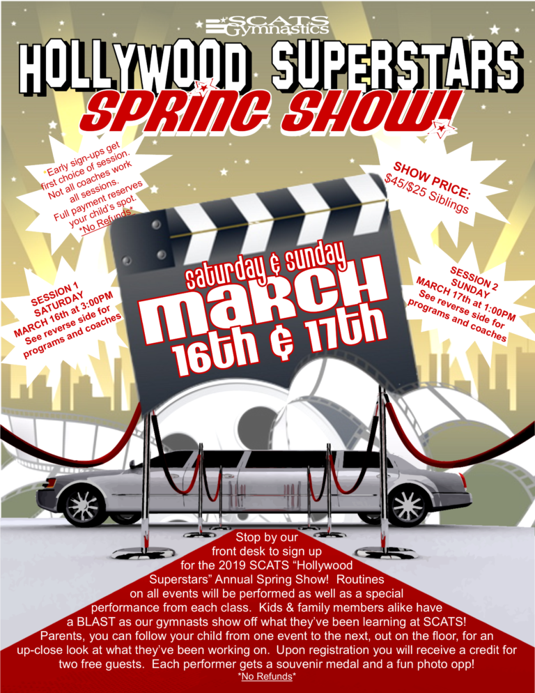 The "Hollywood Superstars" Spring Performance Show - SCATS Gymnastics